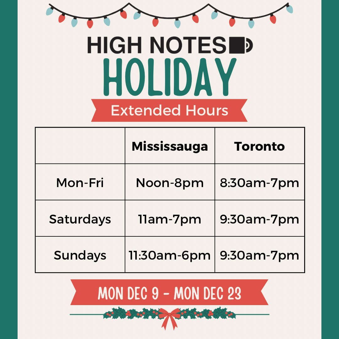 Extended Holiday Hours – High Notes Coffee + Vinyl