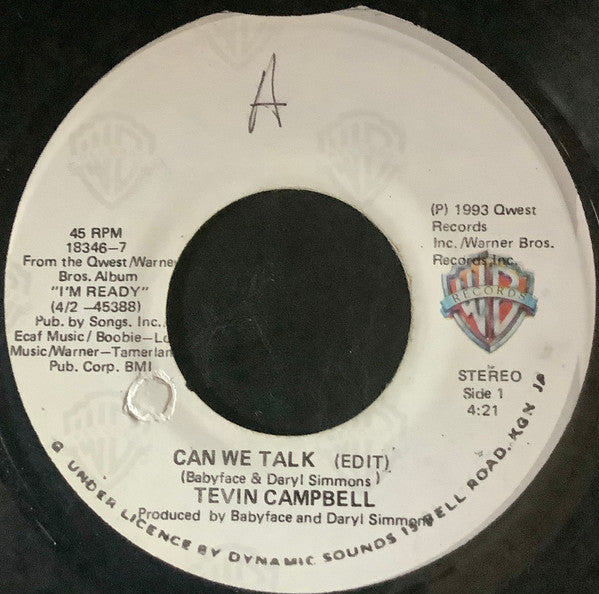 Buy Tevin Campbell: Can We Talk (Edit) (7", Single) Vinyl Record Online ...