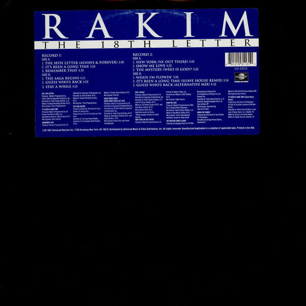 Buy Rakim : The 18th Letter (2xLP, Album) Vinyl Online for a Great ...