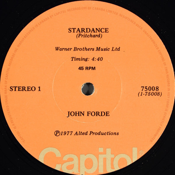 Buy John Forde: Stardance (12") Vinyl Record Online for a Great Price ...
