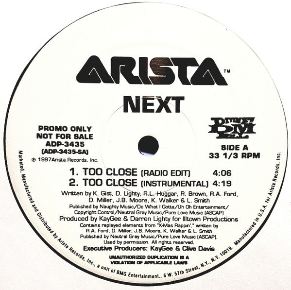 Buy Next : Too Close (12", Promo) Vinyl Record Online for a Great Price ...